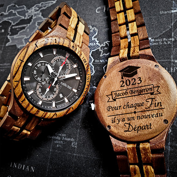 Cadeaux Graduation | Rustic-Tac - Montres en bois personnalisées ...
