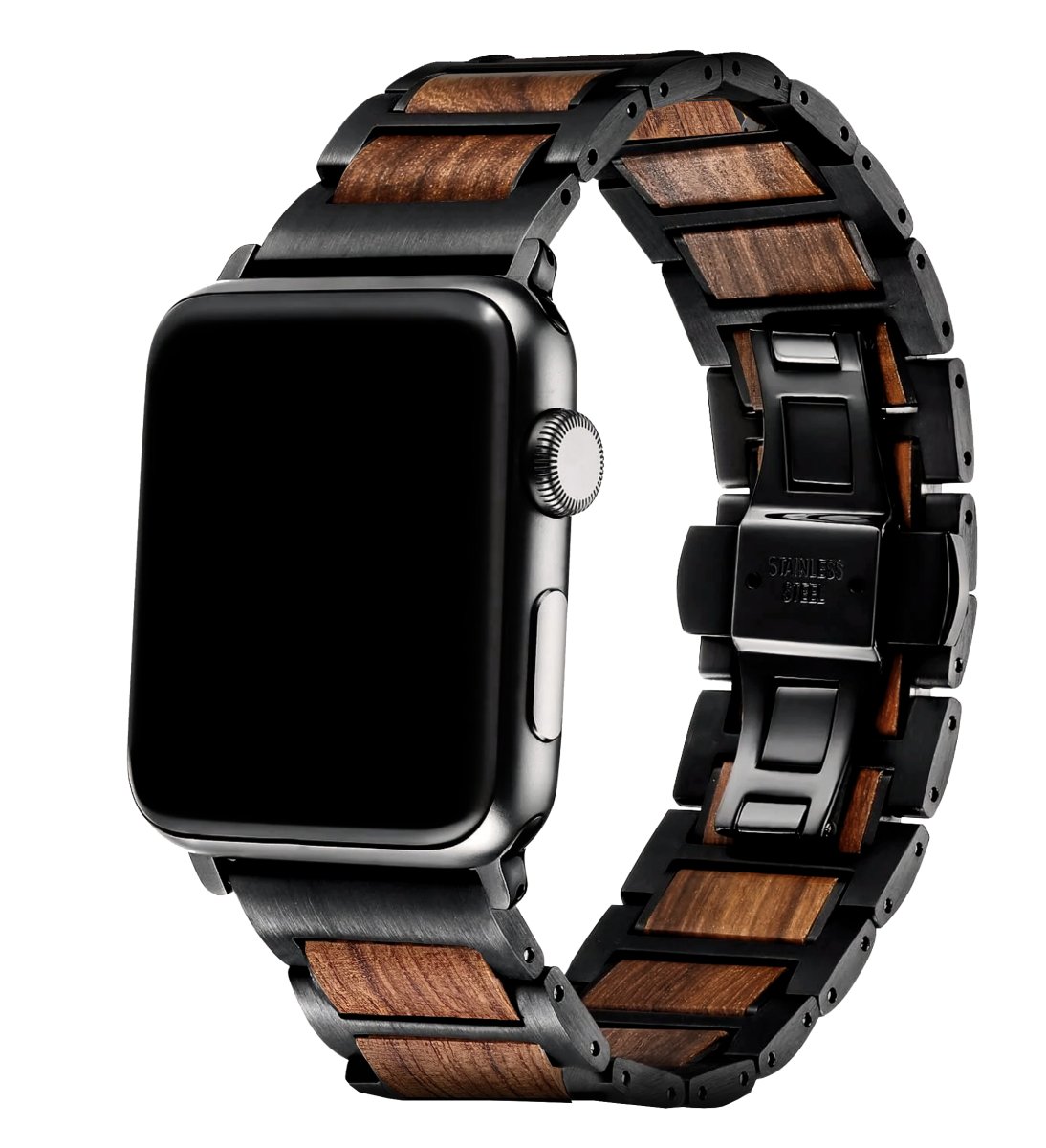 Bracelet en bois pour Apple Watch | Santal rouge et acier– Rustic-tac